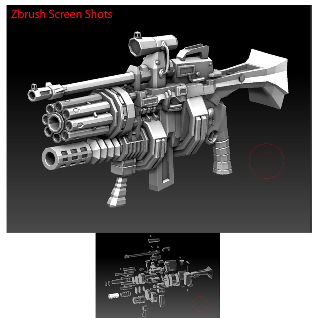 3d big weapon gun model