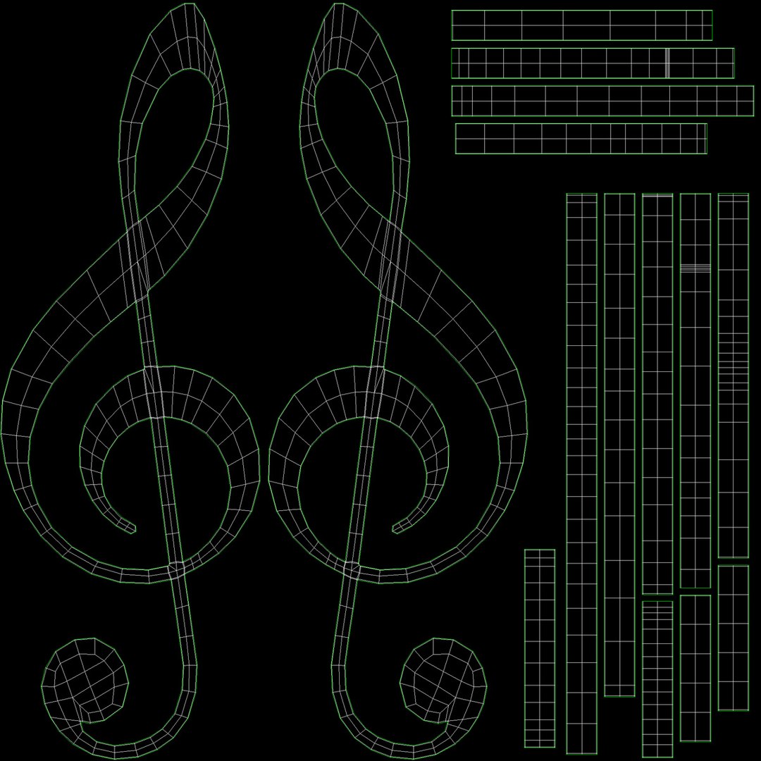 Treble Clef 3D Model - TurboSquid 1177884