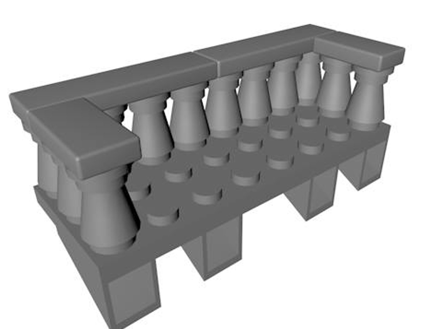3d Lego Stone Balcony Model