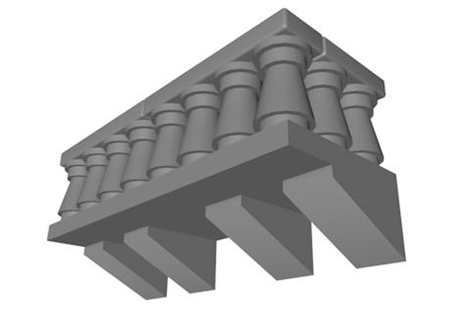 3d Lego Stone Balcony Model