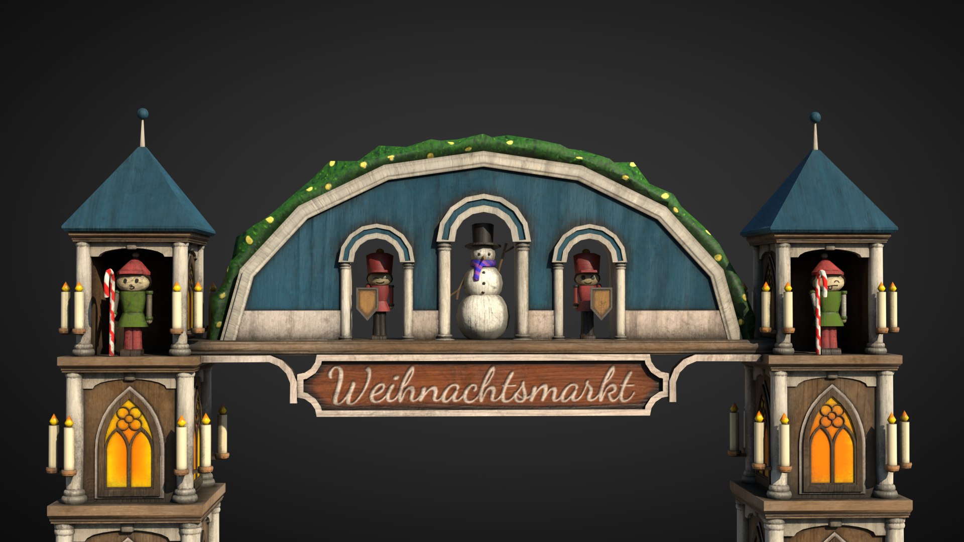 German Christmas Market Gate 3D - TurboSquid 2057258