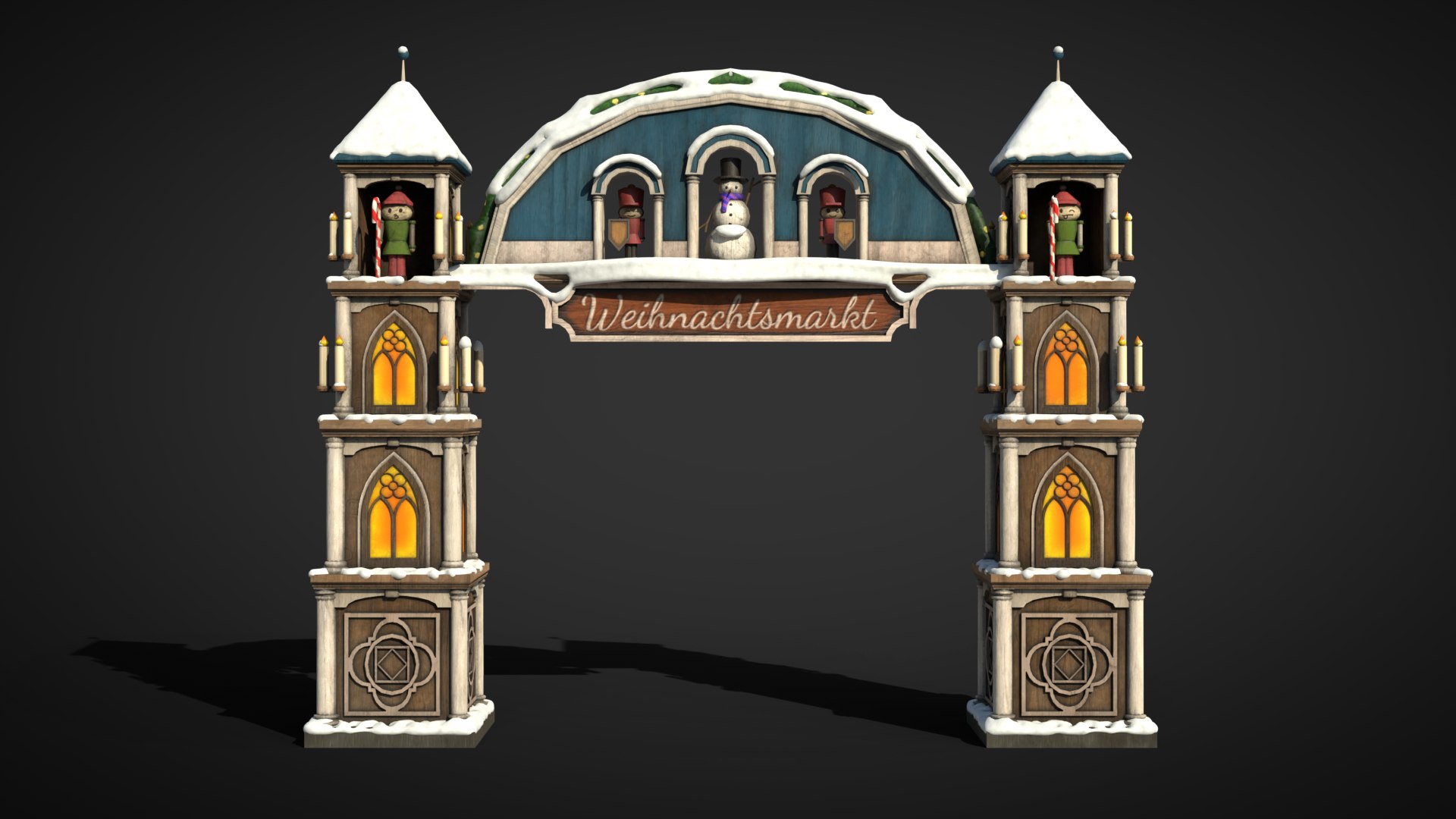 German Christmas Market Gate 3D - TurboSquid 2057258