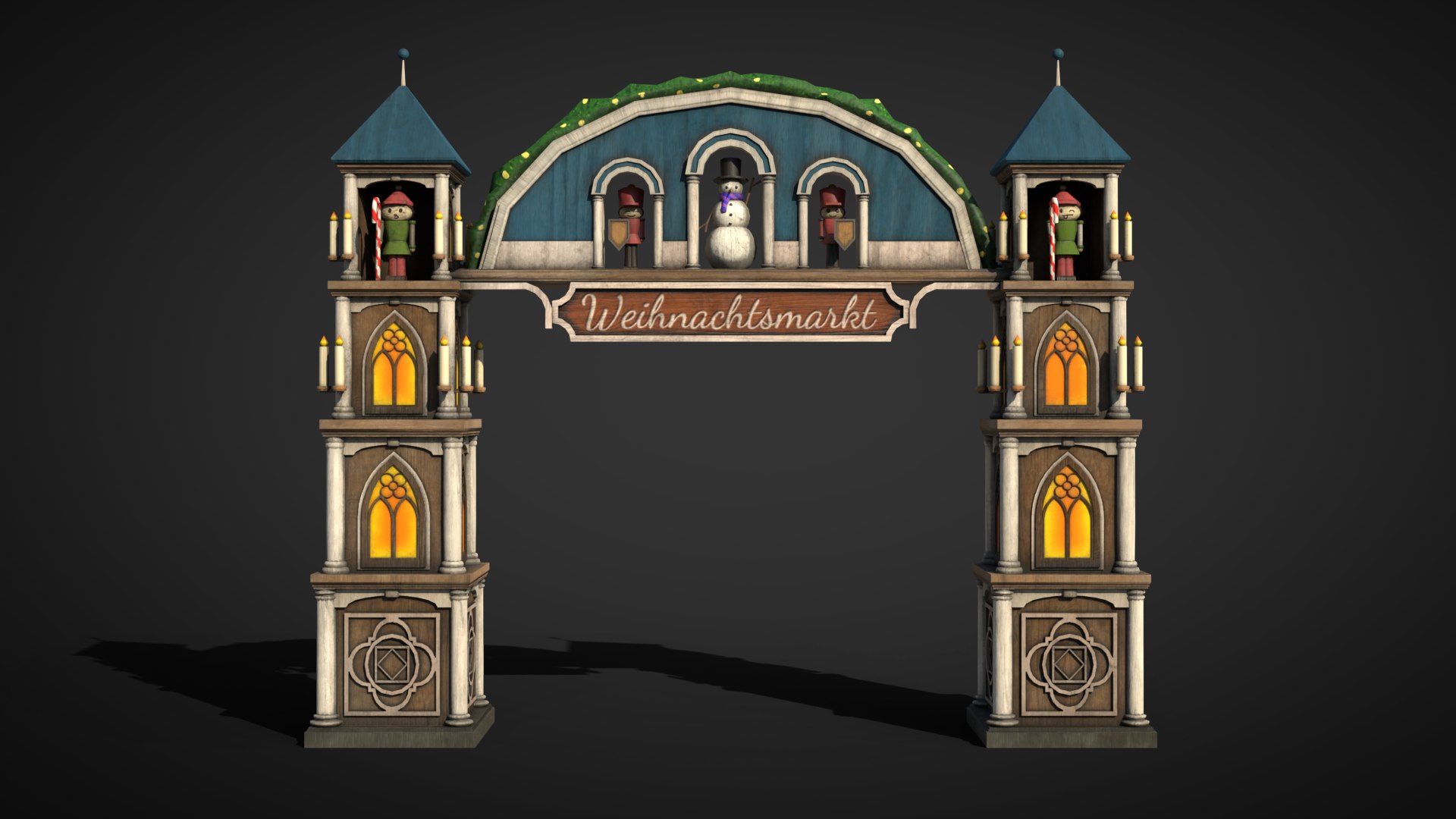 German Christmas Market Gate 3D - TurboSquid 2057258