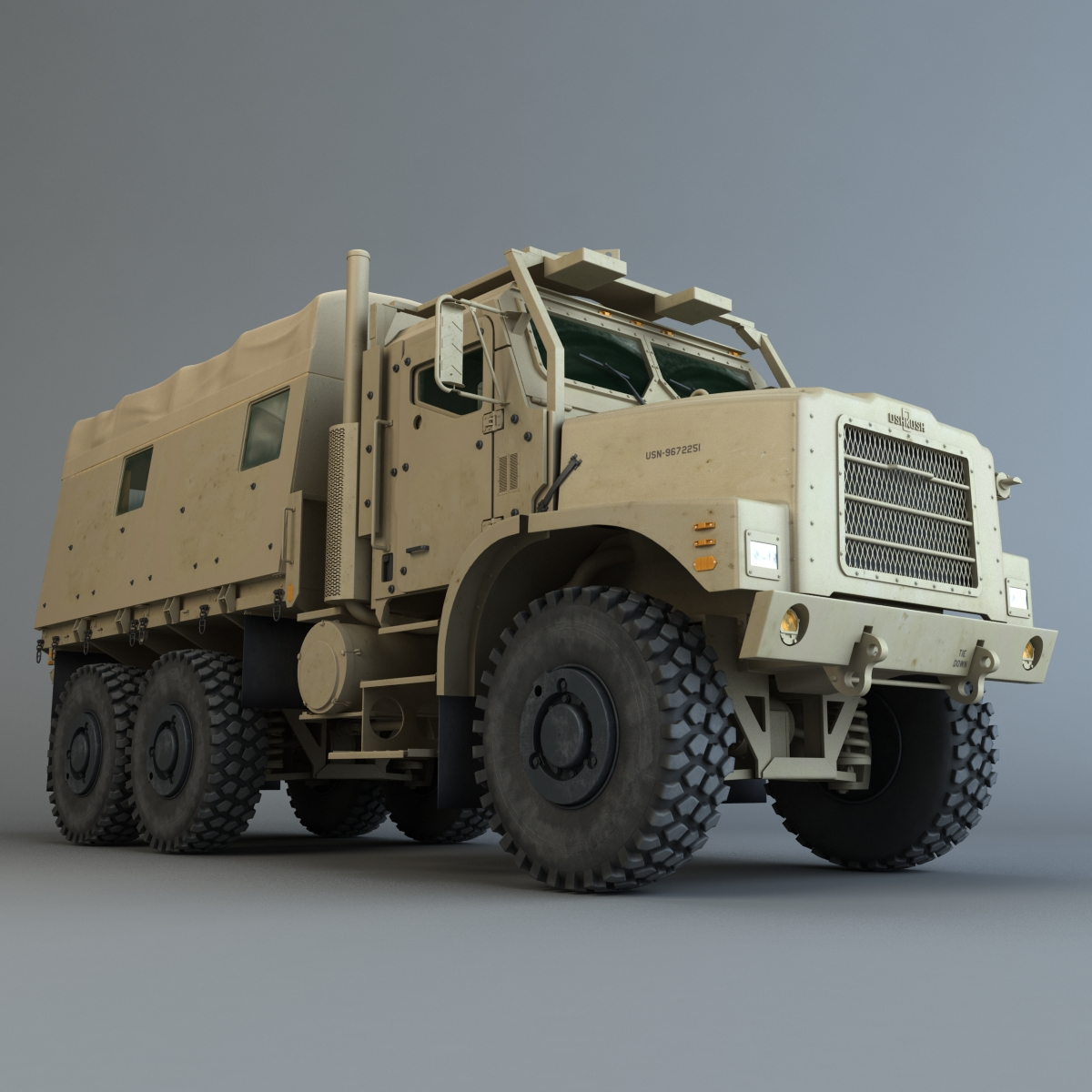 armored oshkosh mtvr amk23 3d max