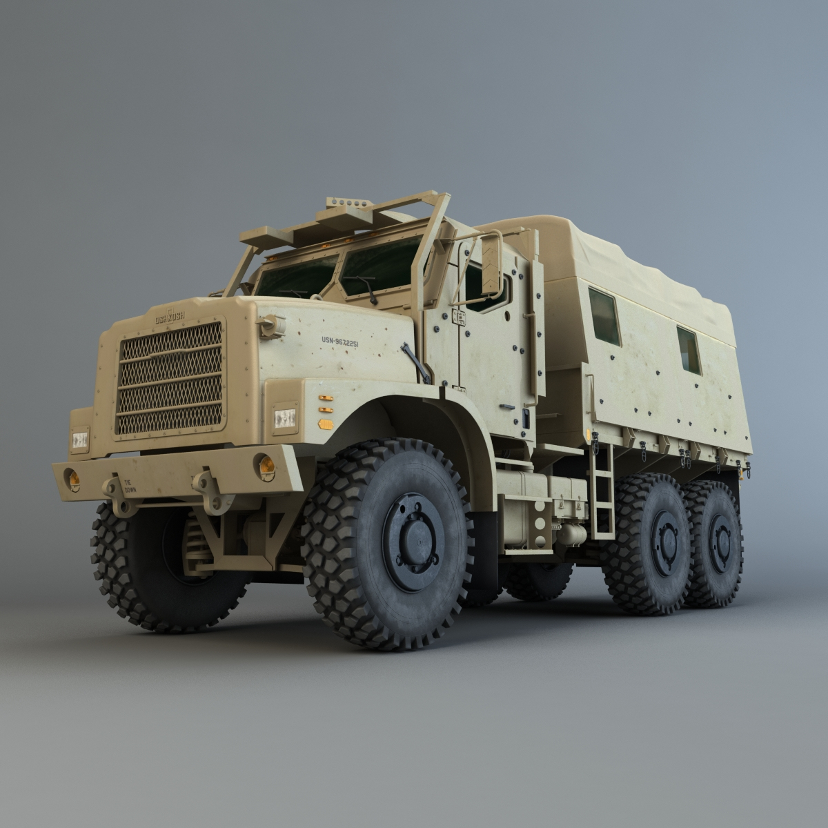 armored oshkosh mtvr amk23 3d max