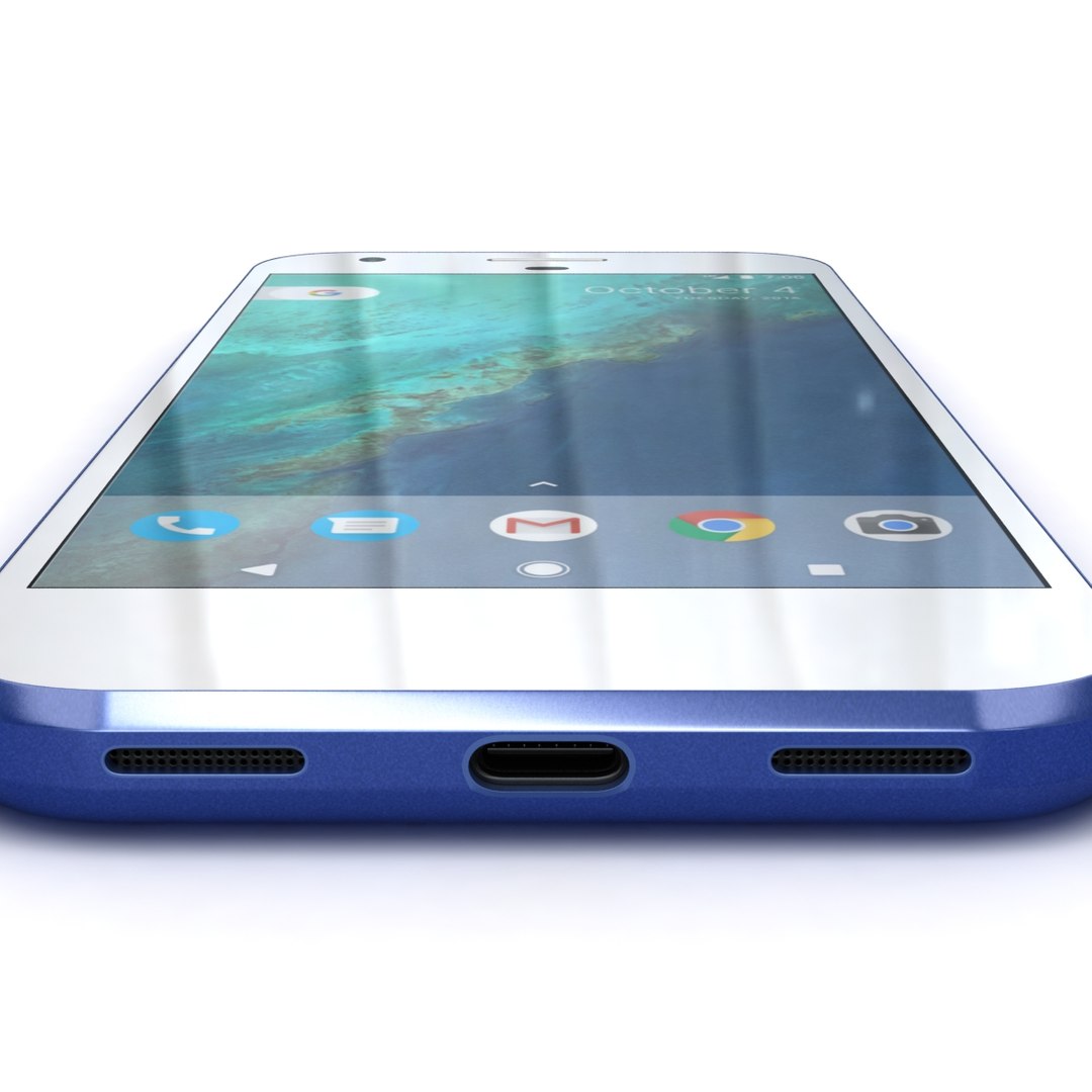 3d model google pixel really blue