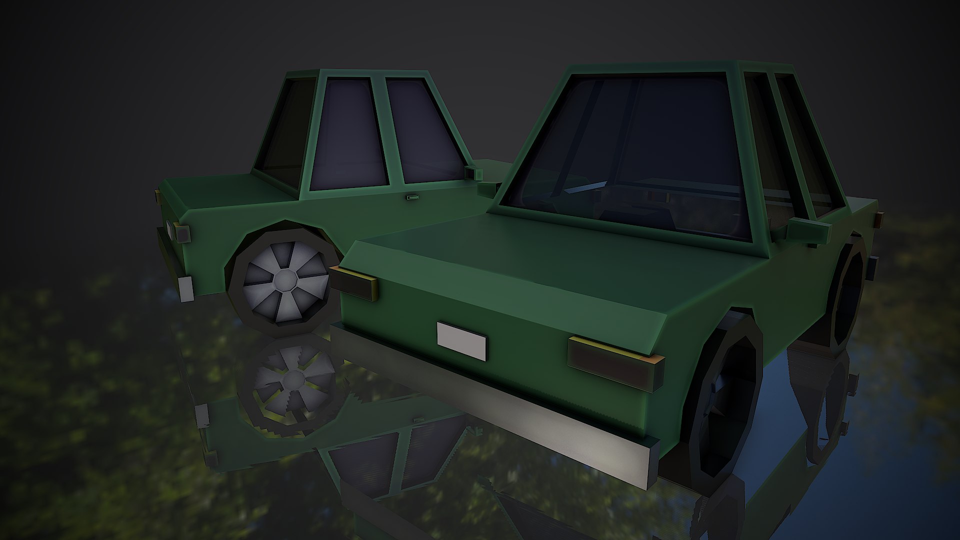 Low Poly Green Car 3D Model - TurboSquid 2226486