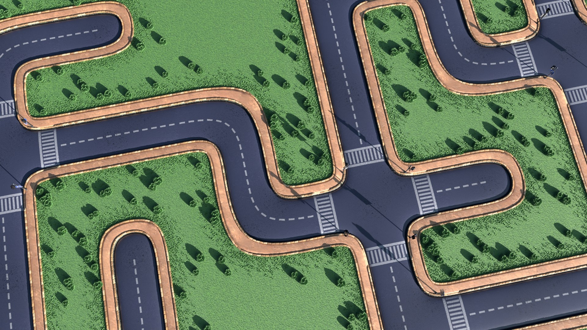 Simple Roads Elements Asset Pack 3D Model - TurboSquid 2242760