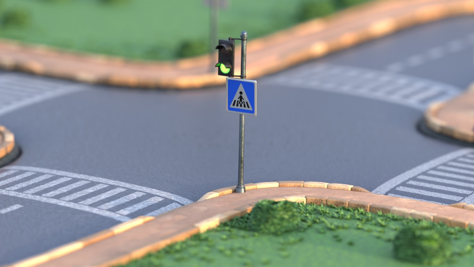 Simple Roads Elements Asset Pack 3D Model - TurboSquid 2242760