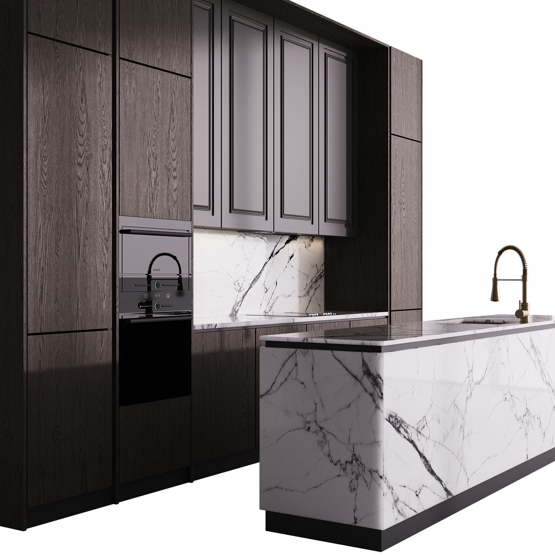 3D Modern Kitchen With Island 6 - TurboSquid 2250824