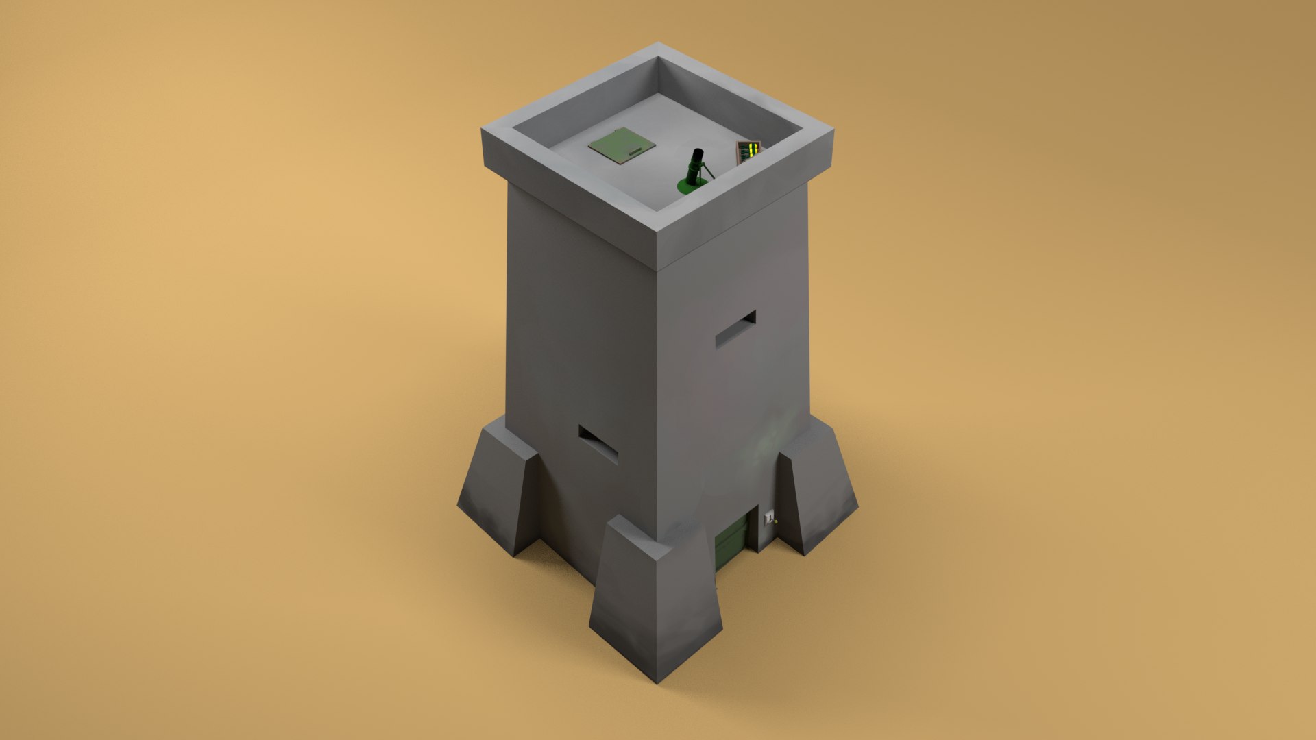 Mortar Tower 3D Model - TurboSquid 1363707