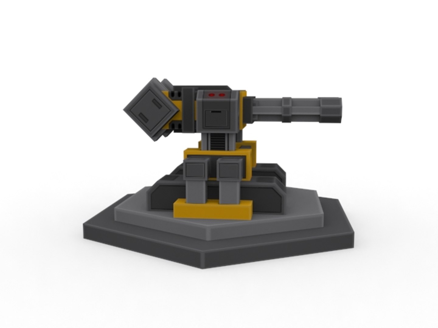 3d Minigun Turret Model