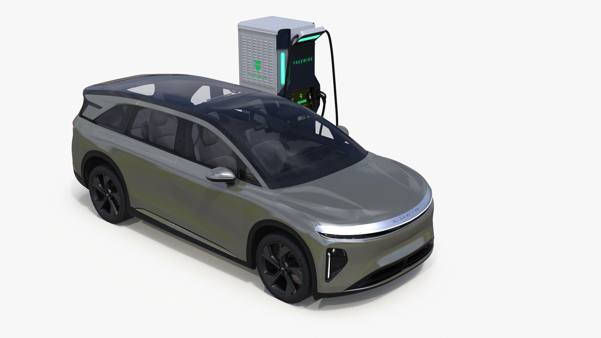 3D Lucid Gravity Electric SUV With Ultrafast EV Boost Charger - TurboSquid 2290479