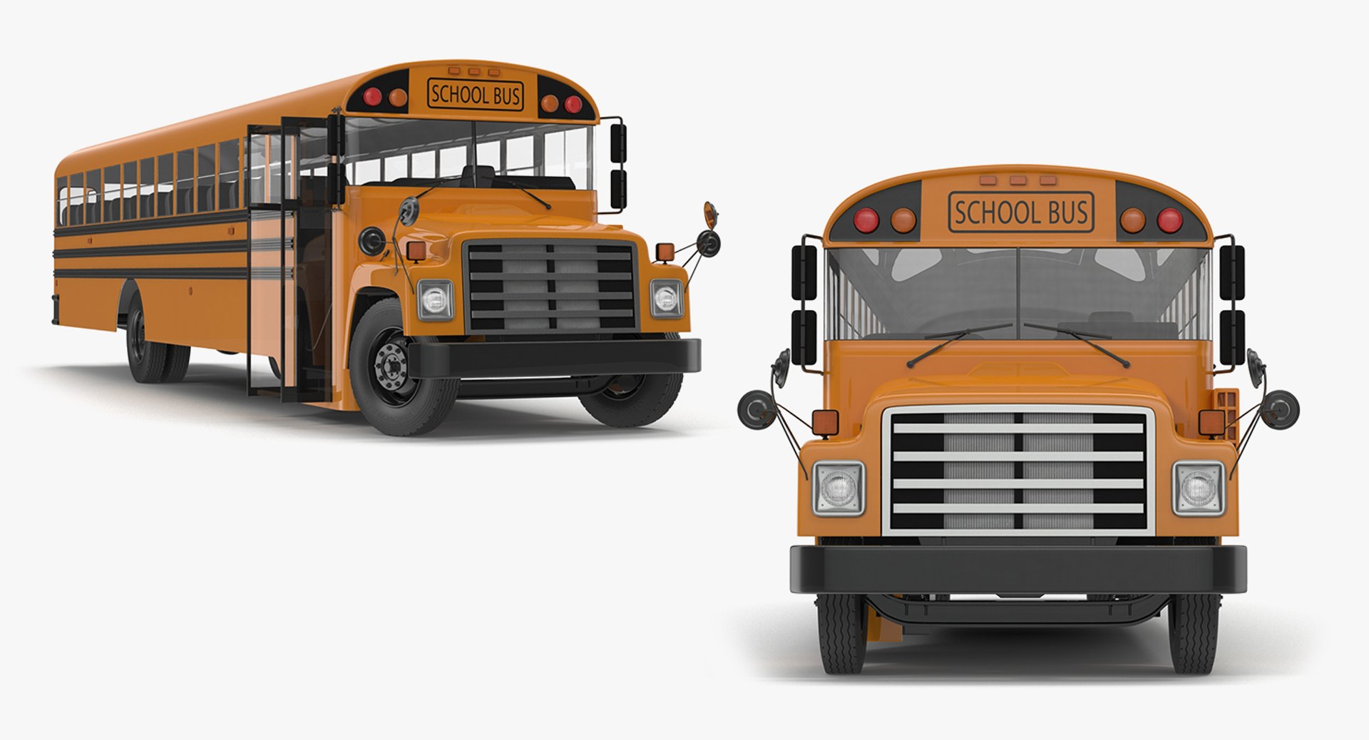 School buses 2 bus 3D model - TurboSquid 1588002