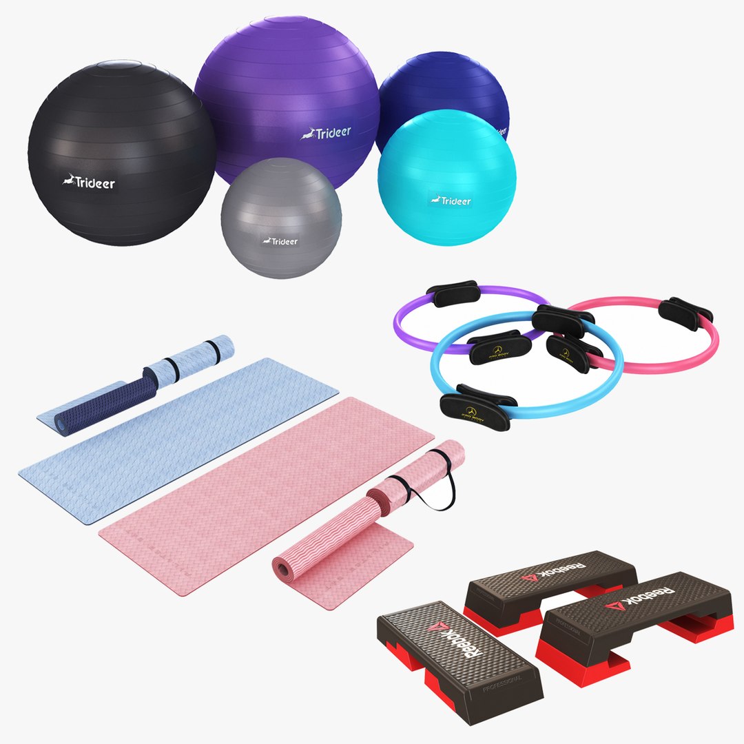 Pilates Equipment 4 In 1 Collection Model - TurboSquid 1947792