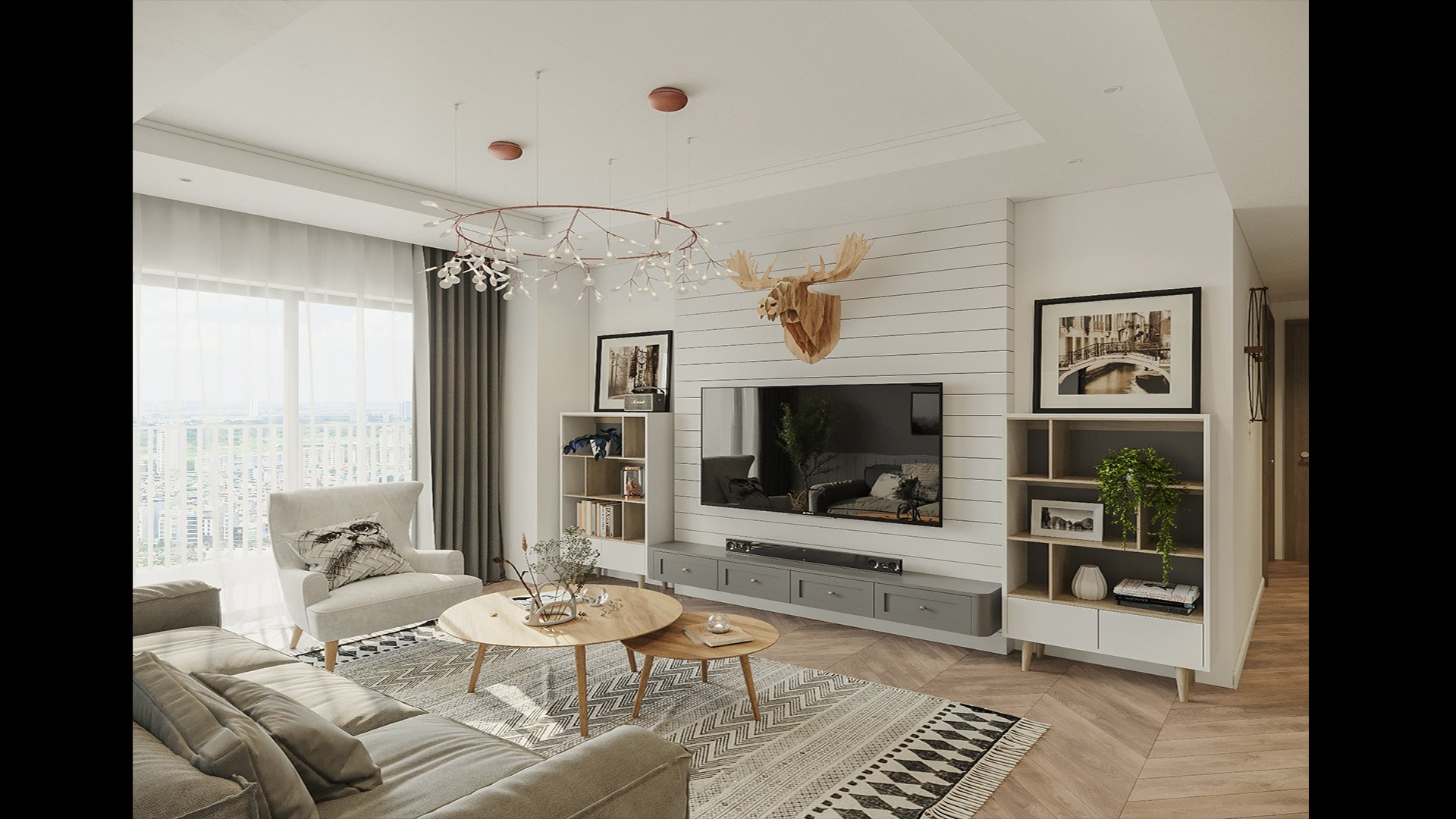 3D Living kitchen 01 - Apartment - Hanh CT - Max OBJ SKP FBX Simlab ...