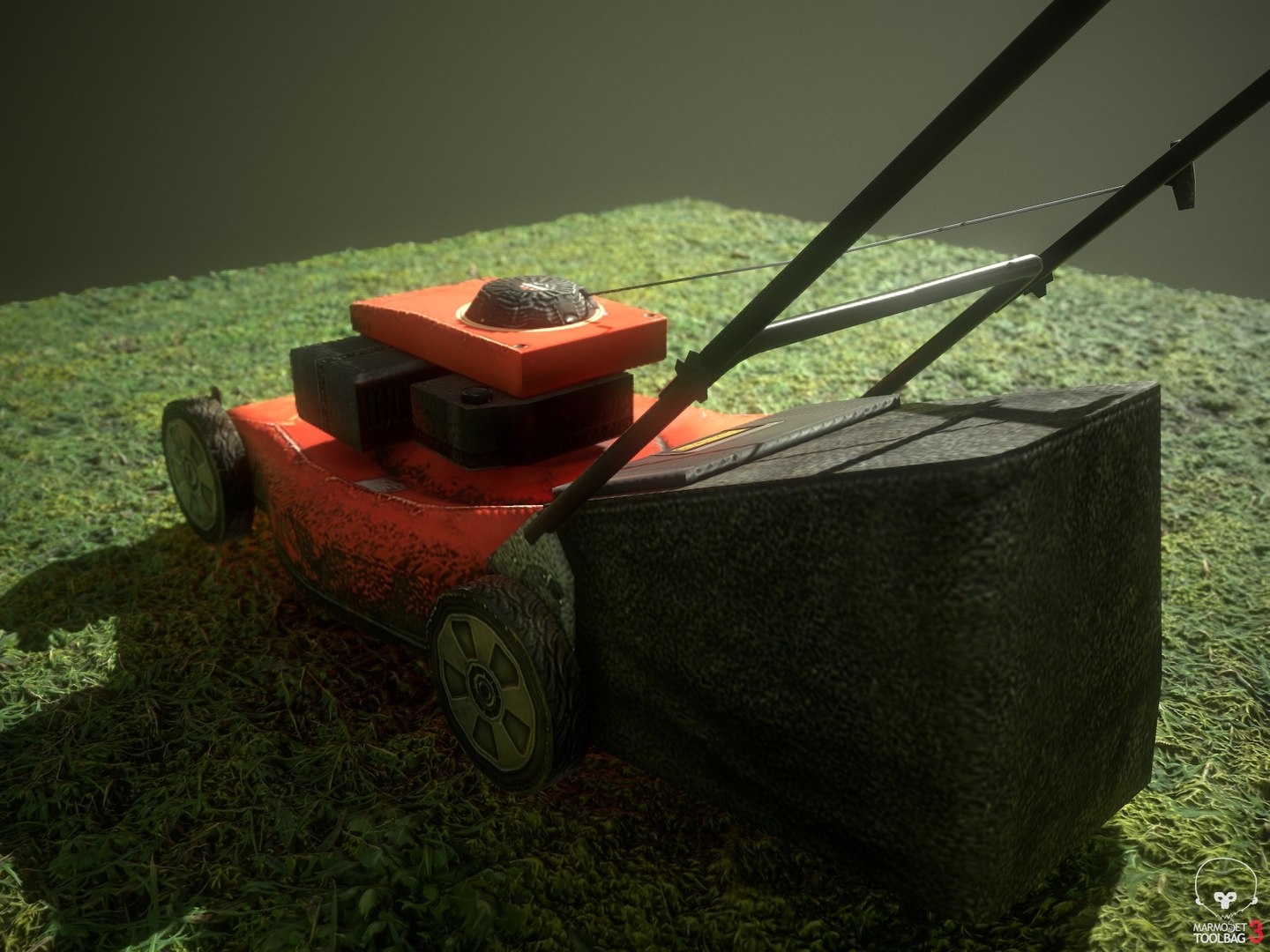 3D Low-poly Lawn Mower - TurboSquid 1713413