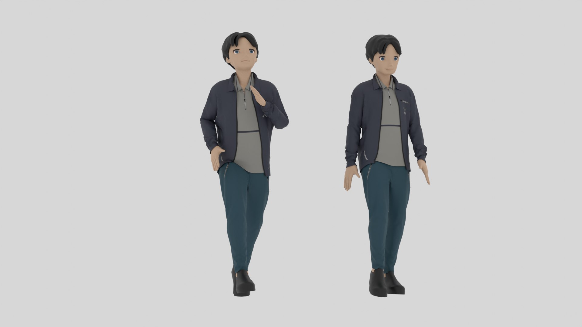 3D Cartoon Character Walking And Running Animation Model - TurboSquid ...