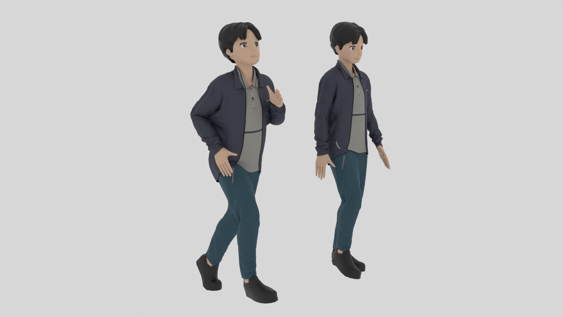 3D Cartoon Character Walking And Running Animation Model - TurboSquid ...