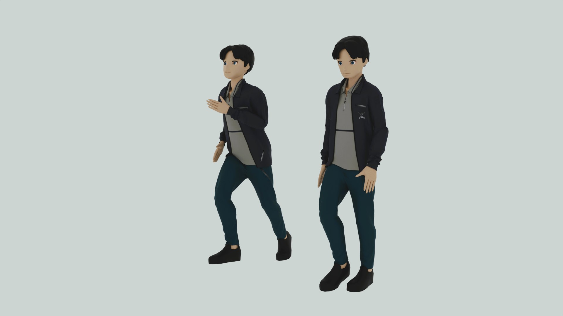 3D Cartoon Character Walking And Running Animation Model - TurboSquid ...