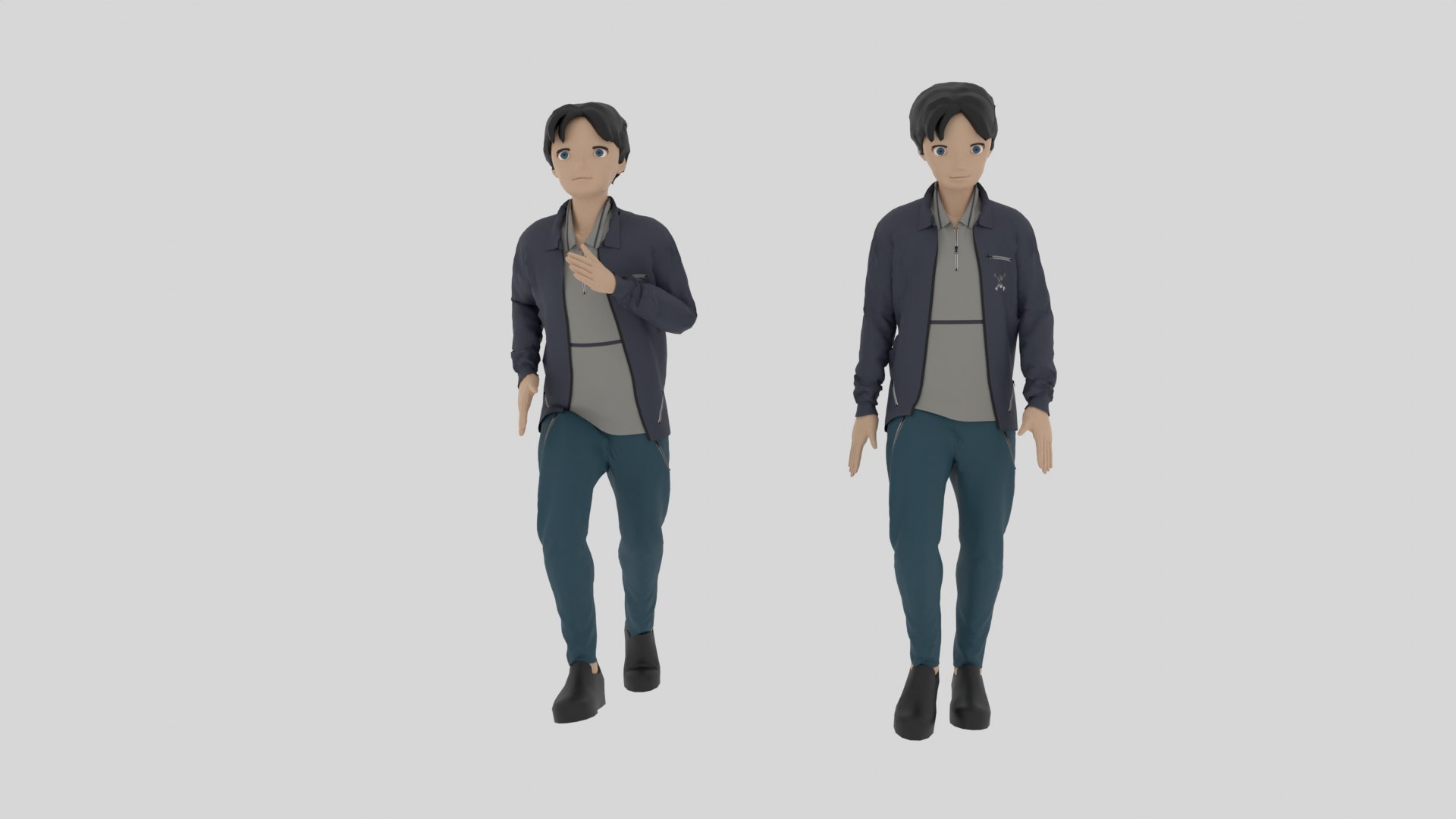 3D Cartoon Character Walking And Running Animation Model - TurboSquid ...