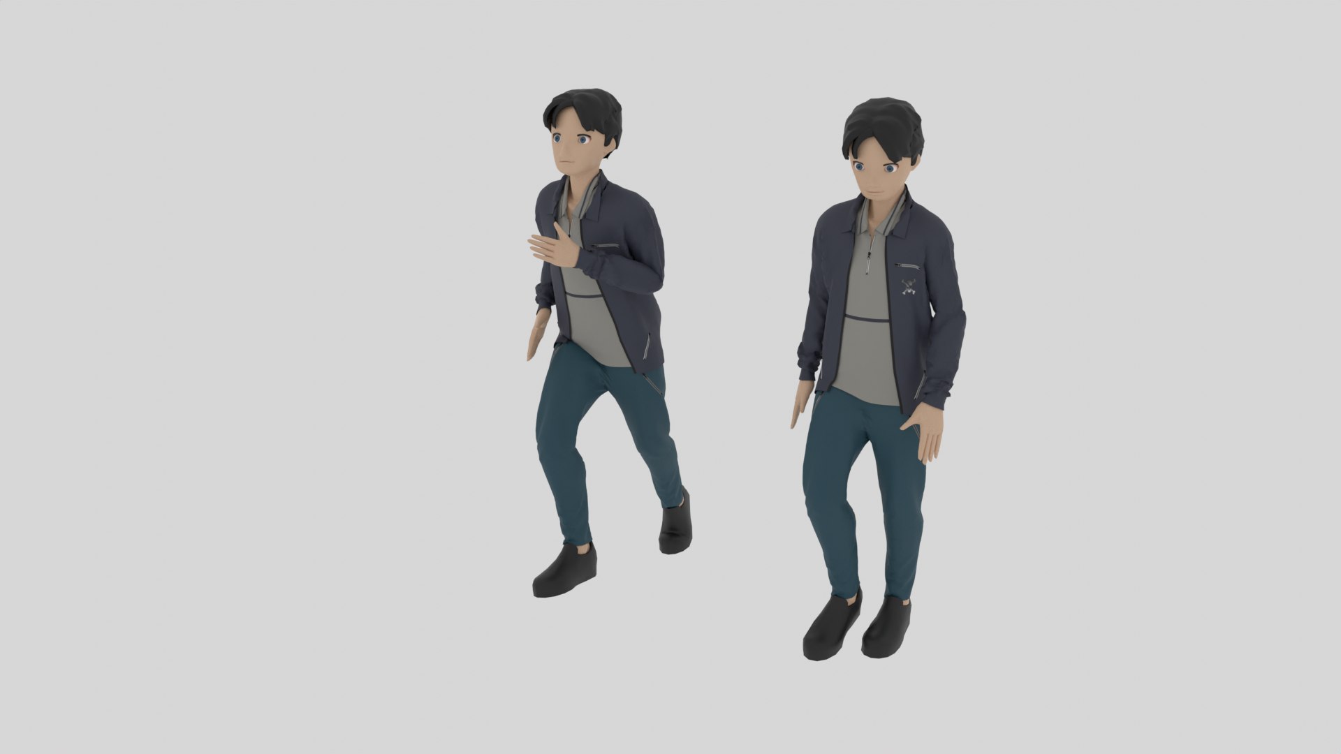 3D Cartoon Character Walking And Running Animation Model - TurboSquid ...