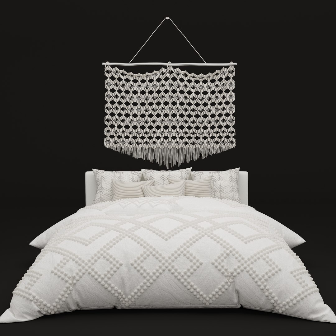 3D Bed Macrame Boho - TurboSquid 1700583