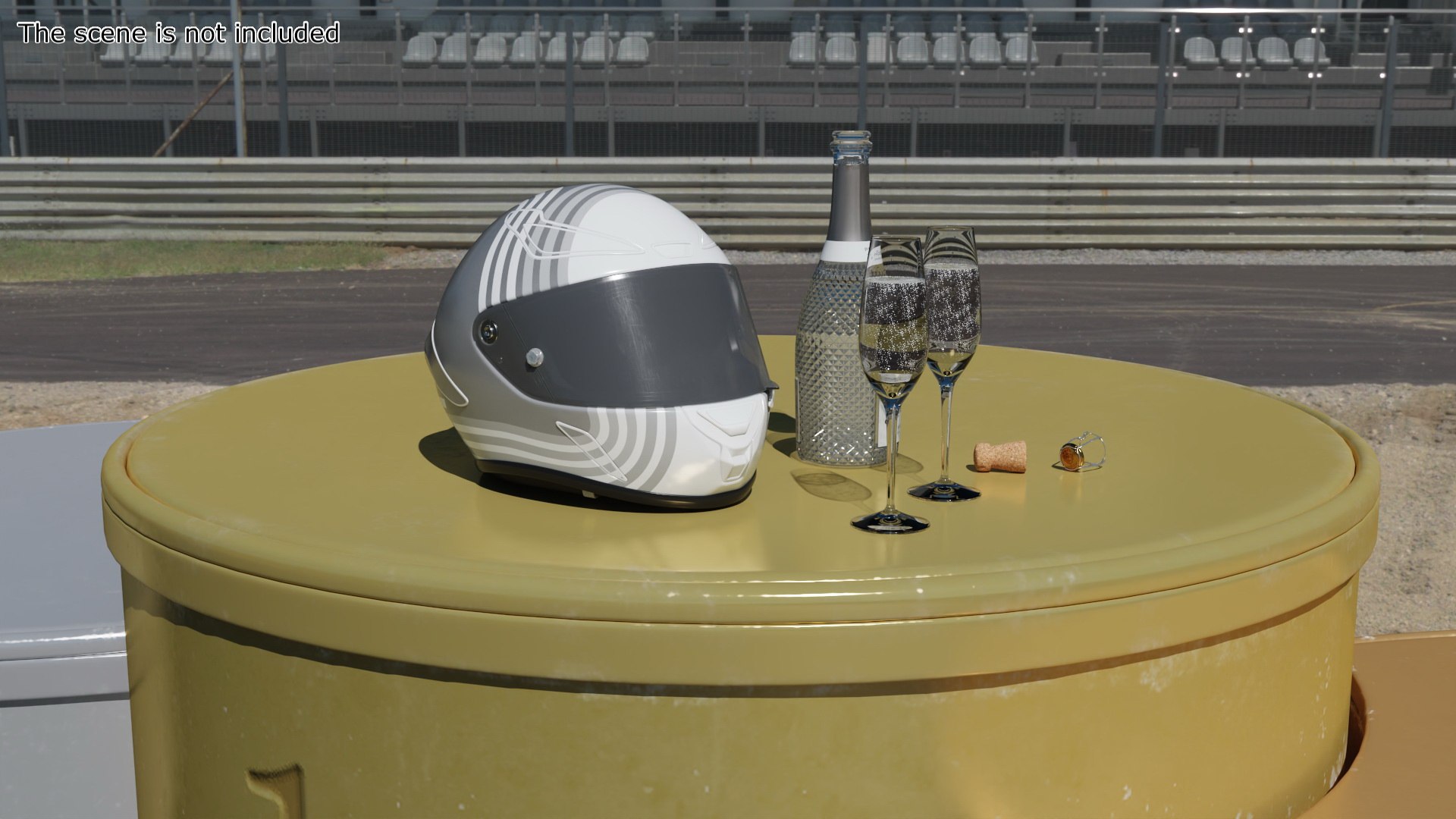 Champagne Toast With Racing Helmet 3D - TurboSquid 2367706