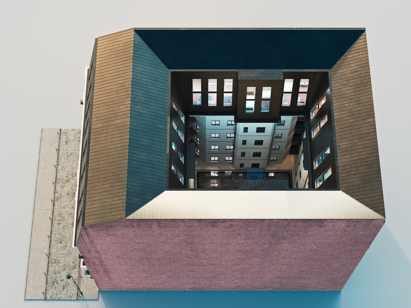 Terraced Building With Full Interior 3D Model - TurboSquid 2214020