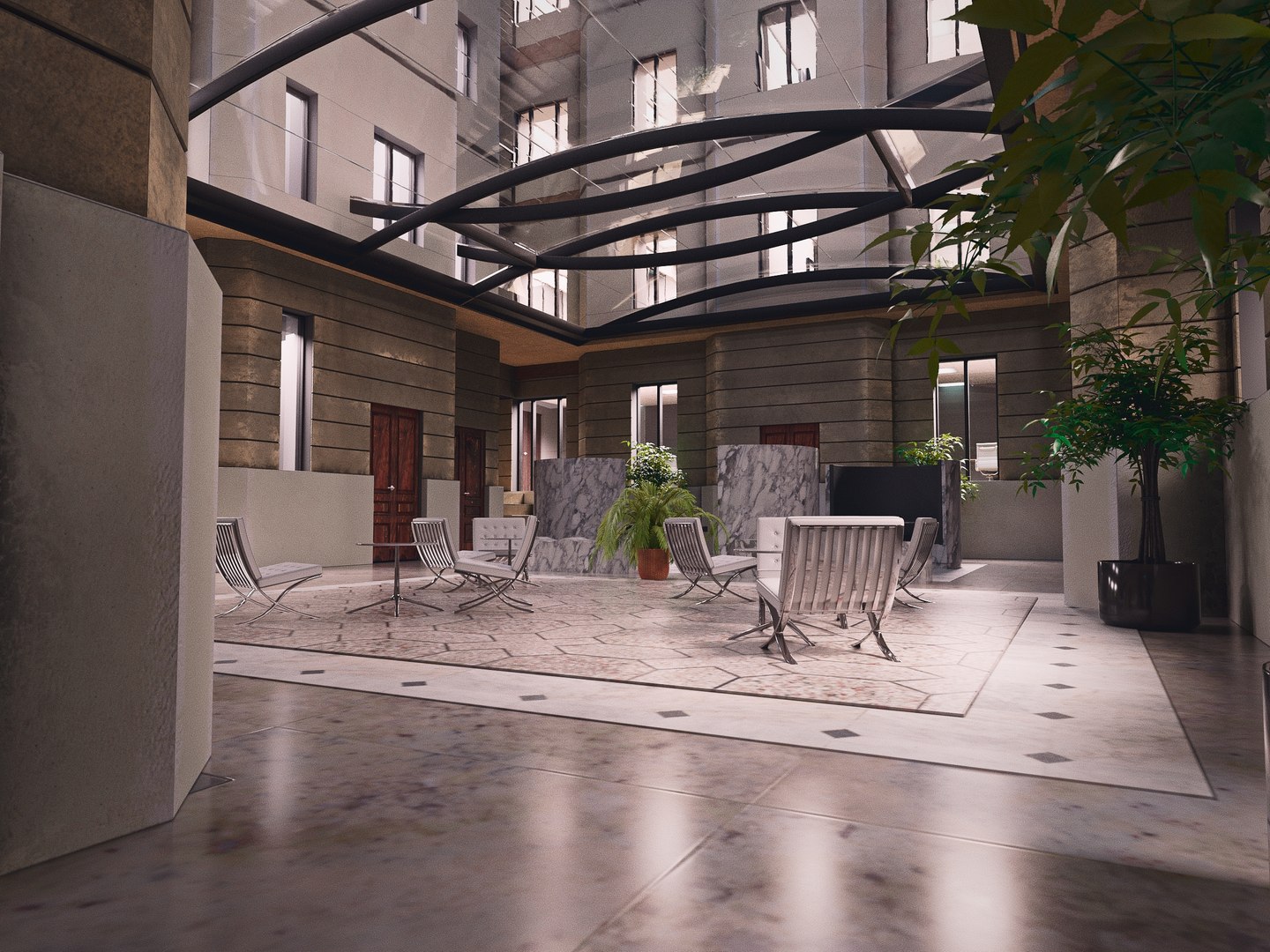 Terraced Building With Full Interior 3D Model - TurboSquid 2214020