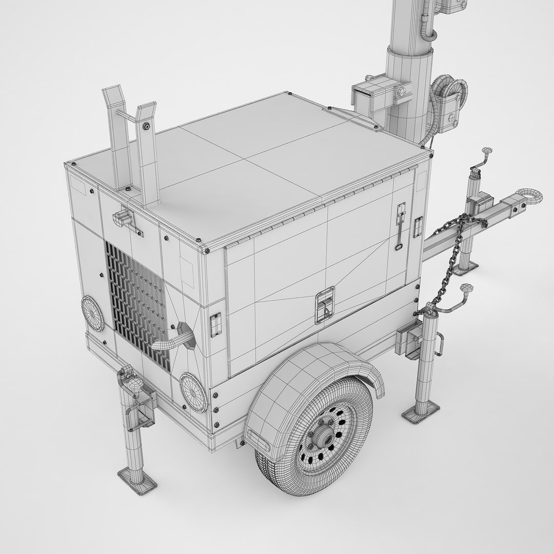 3d light tower mast model