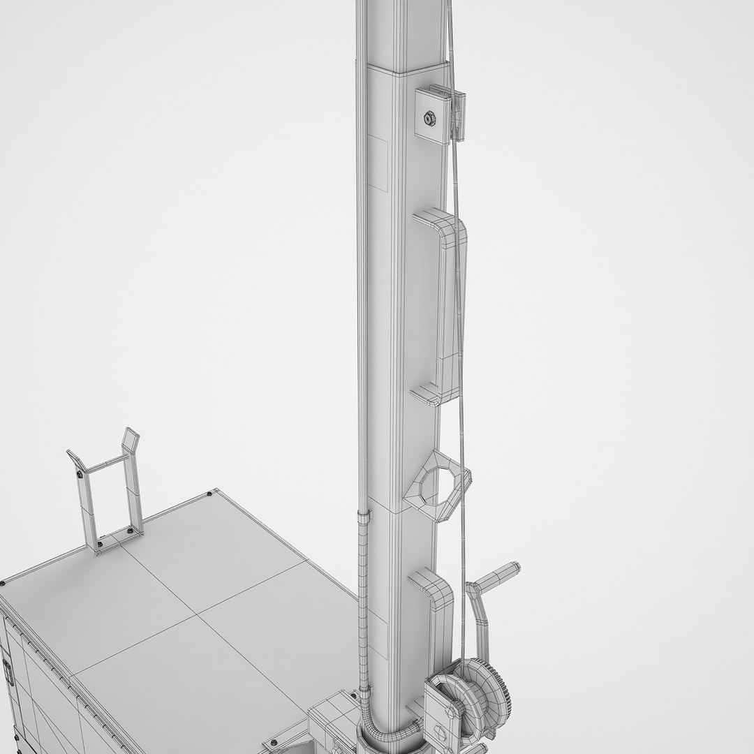 3d light tower mast model