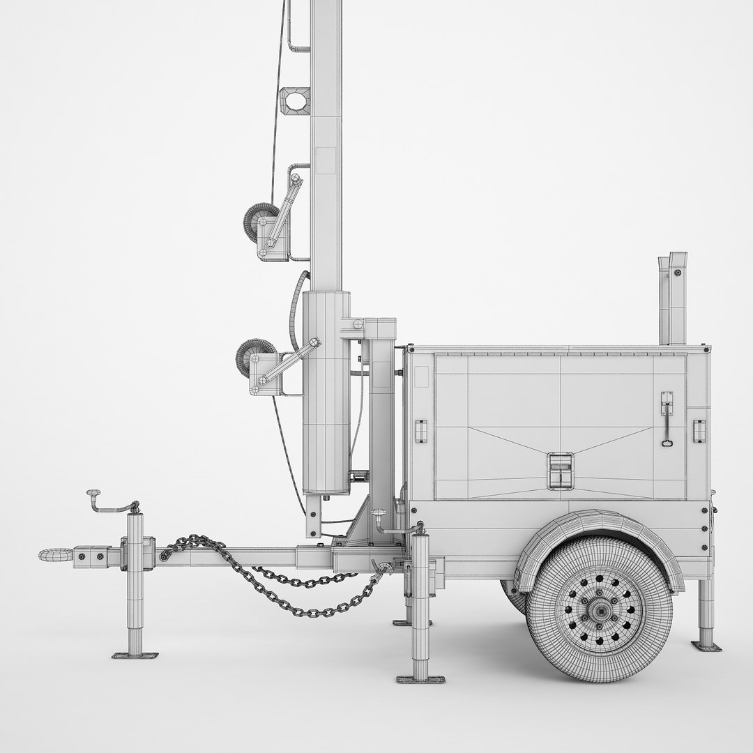 3d light tower mast model