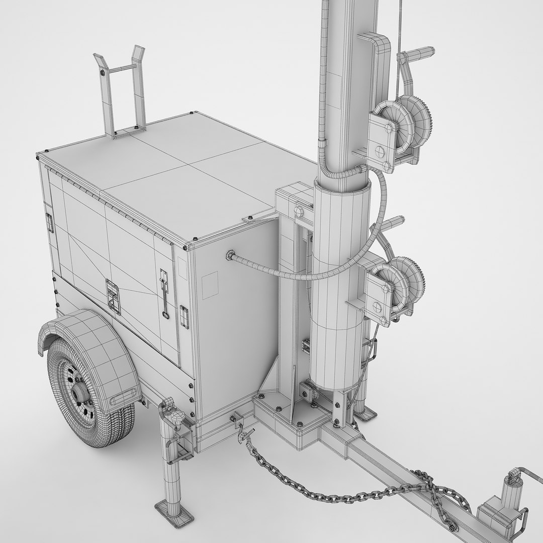 3d light tower mast model