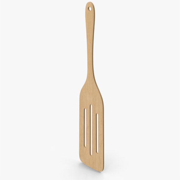 modelo 3d Espátula ranurada de cocina de madera - TurboSquid 2175124