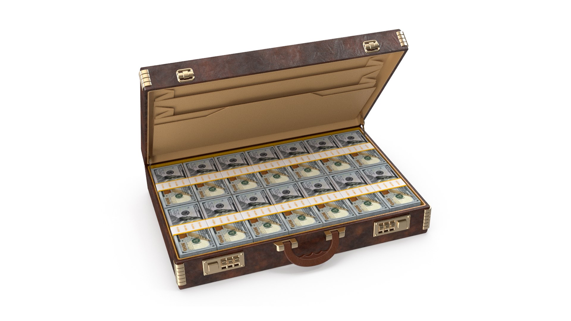 3D Briefcase Full Of Money - TurboSquid 1926098