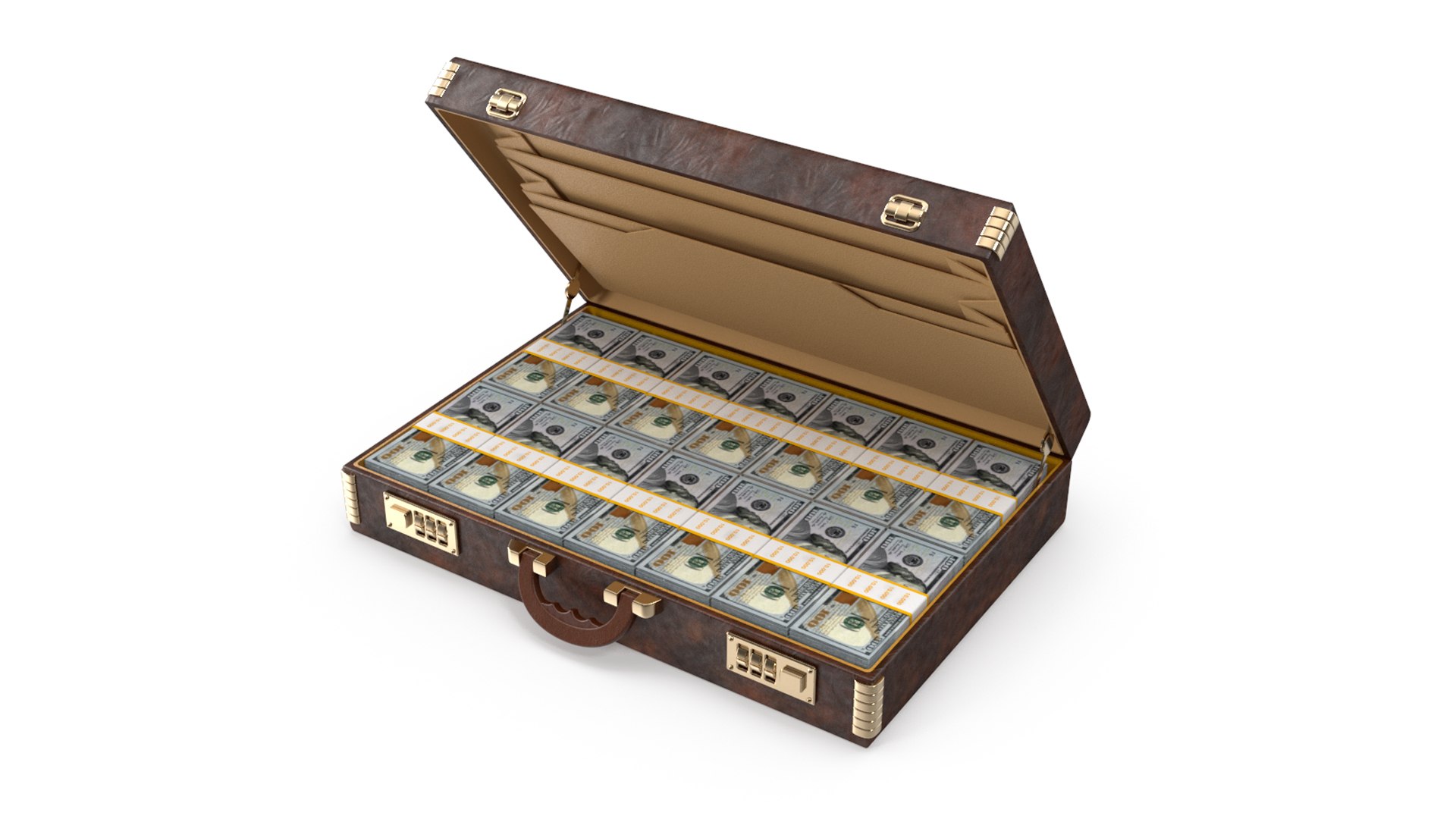 3D Briefcase Full Of Money - TurboSquid 1926098