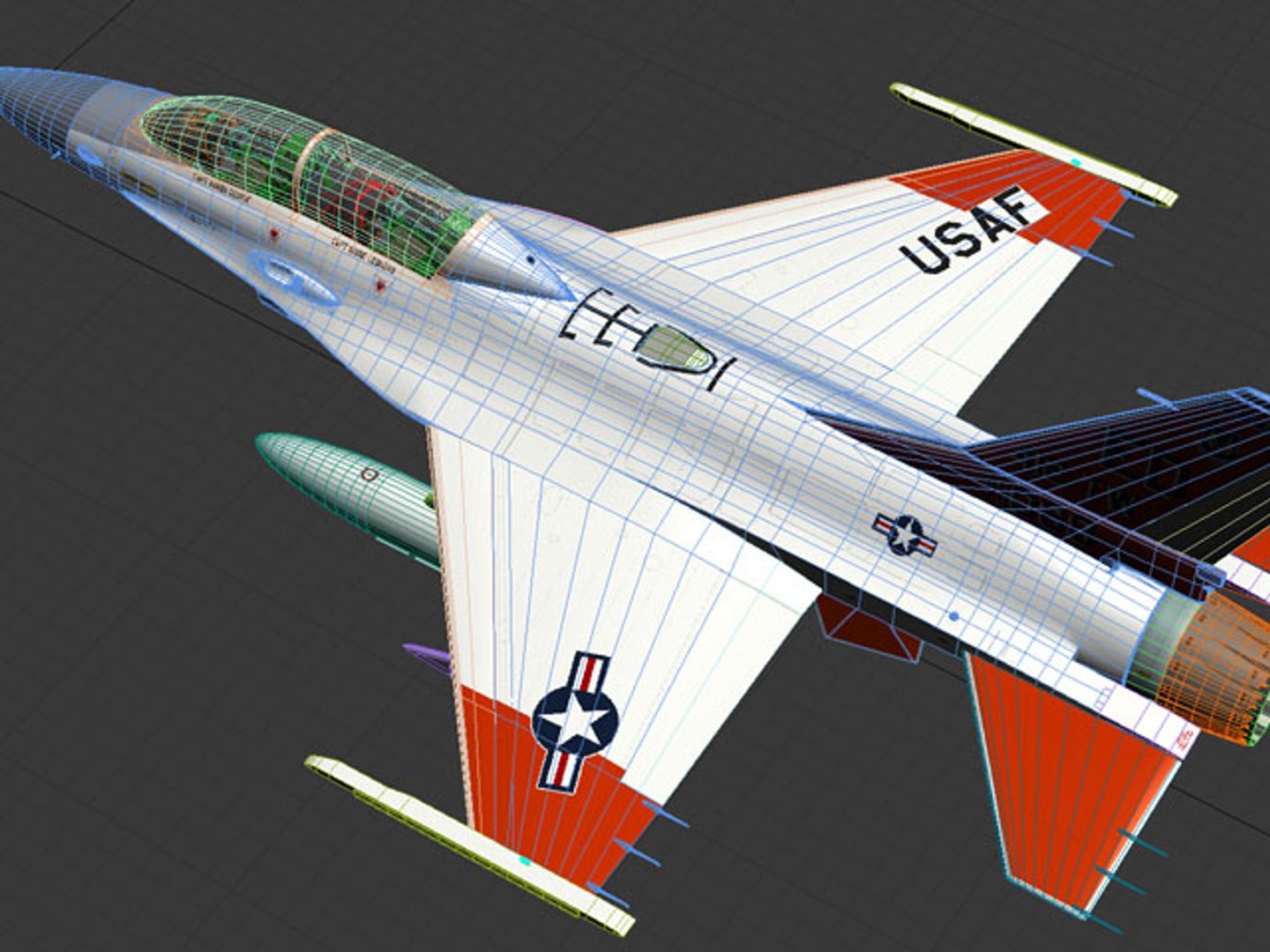 F-16b Falcon Afftc 3d Max
