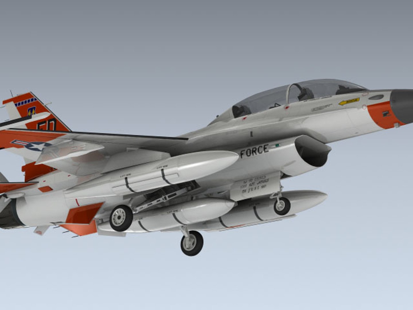 F-16b Falcon Afftc 3d Max
