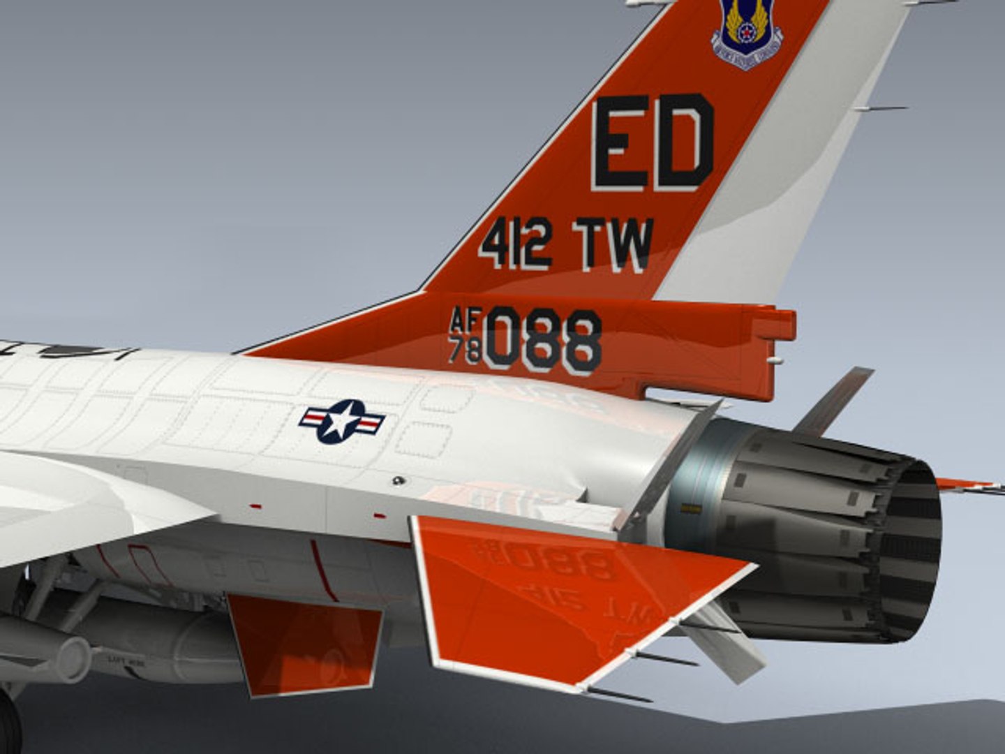 F-16b Falcon Afftc 3d Max