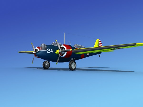 3d model propellers martin b-10 bomber