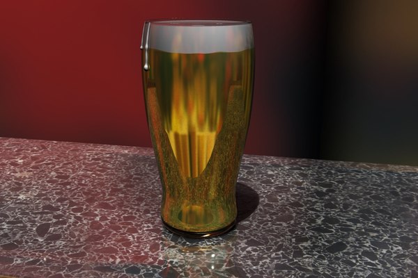 3d model pint beer