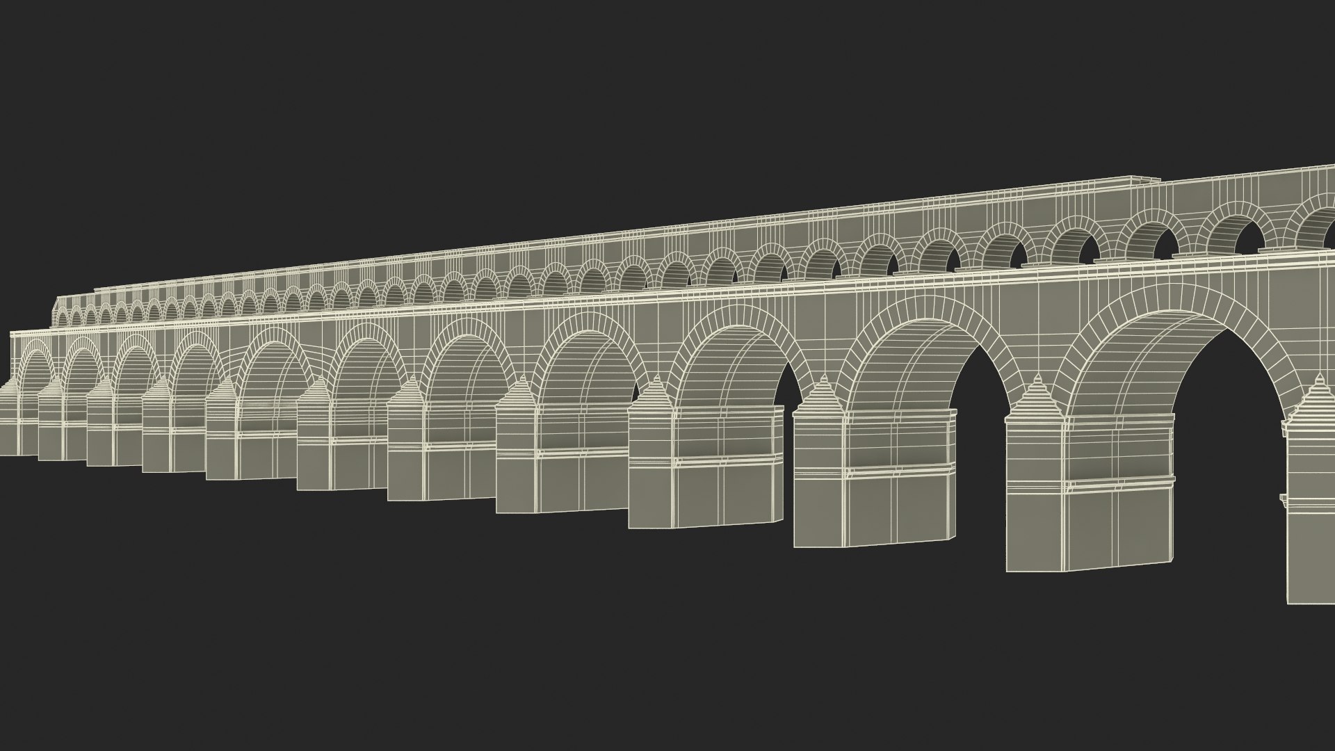 3D Model Two Tiered Aqueduct - TurboSquid 2348831