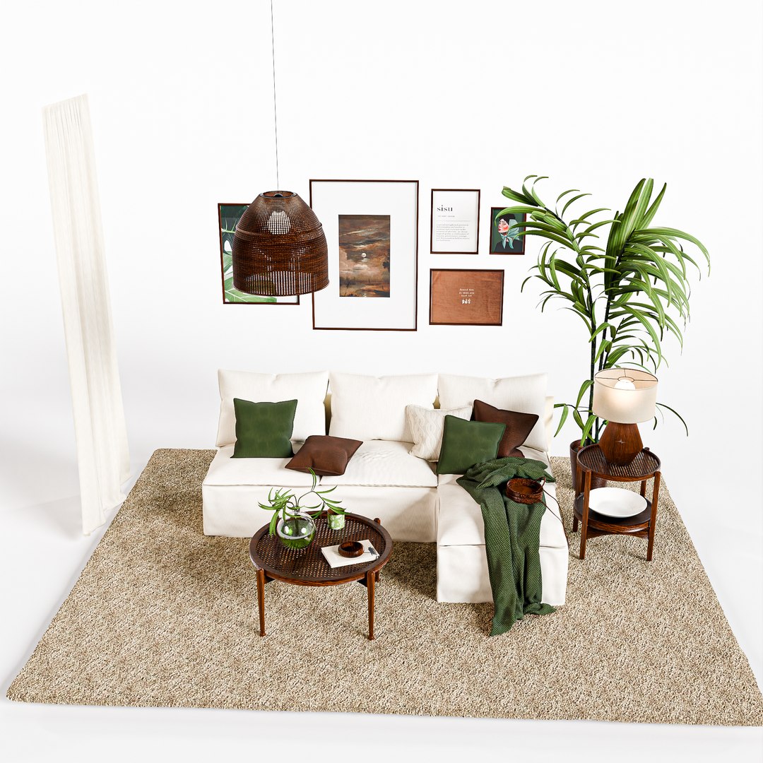 Living Set 3D Model - TurboSquid 2235073