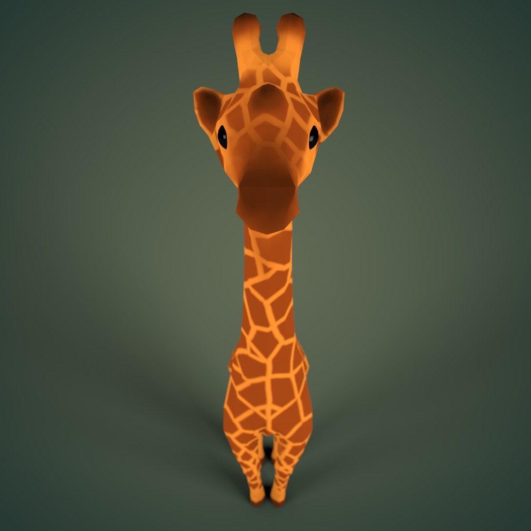 Cartoon Giraffe 3d Model