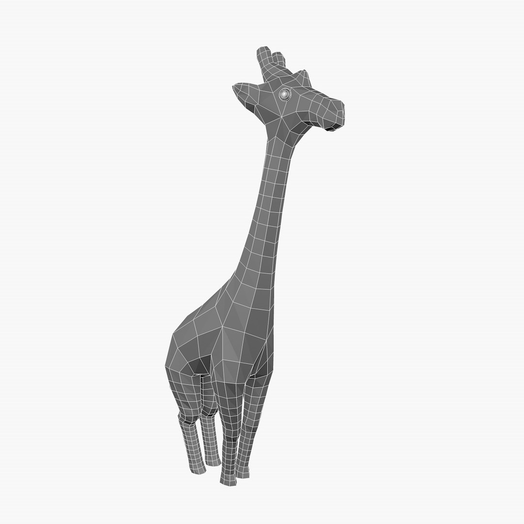 Cartoon Giraffe 3d Model