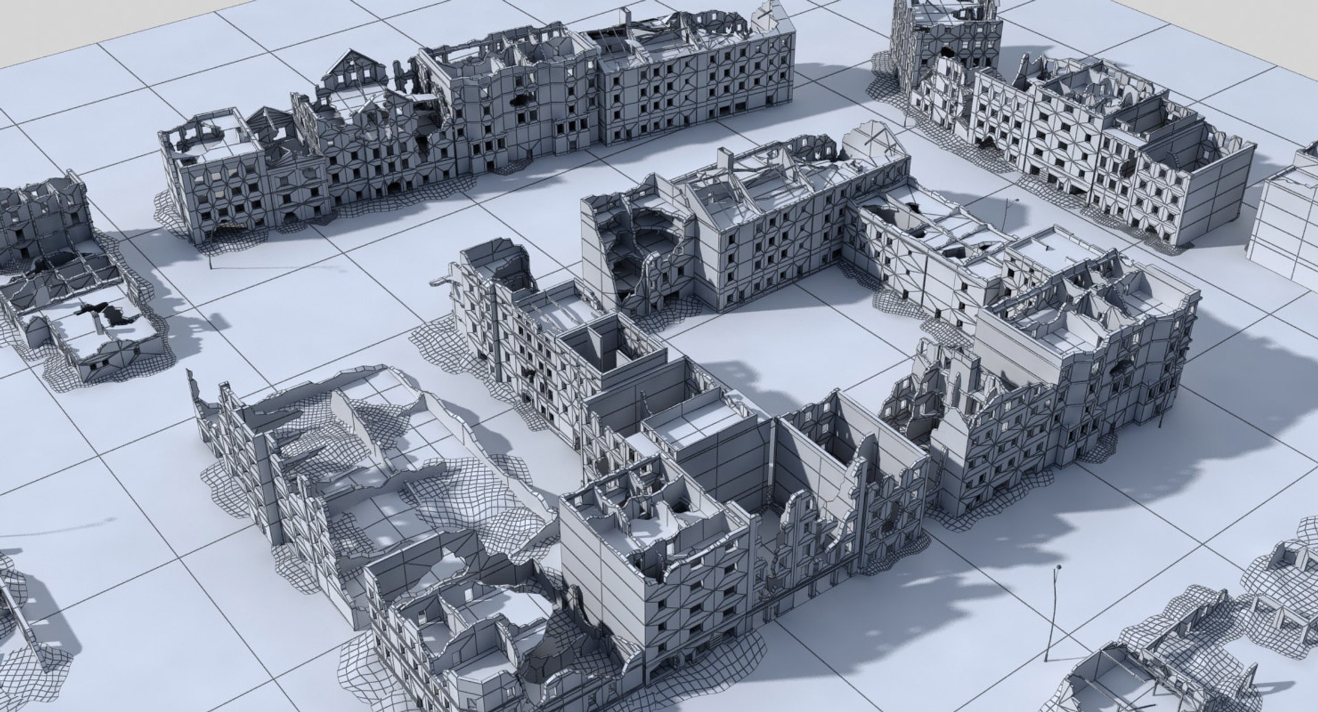 Ruined City Ww2 Warsaw Model - TurboSquid 1277809