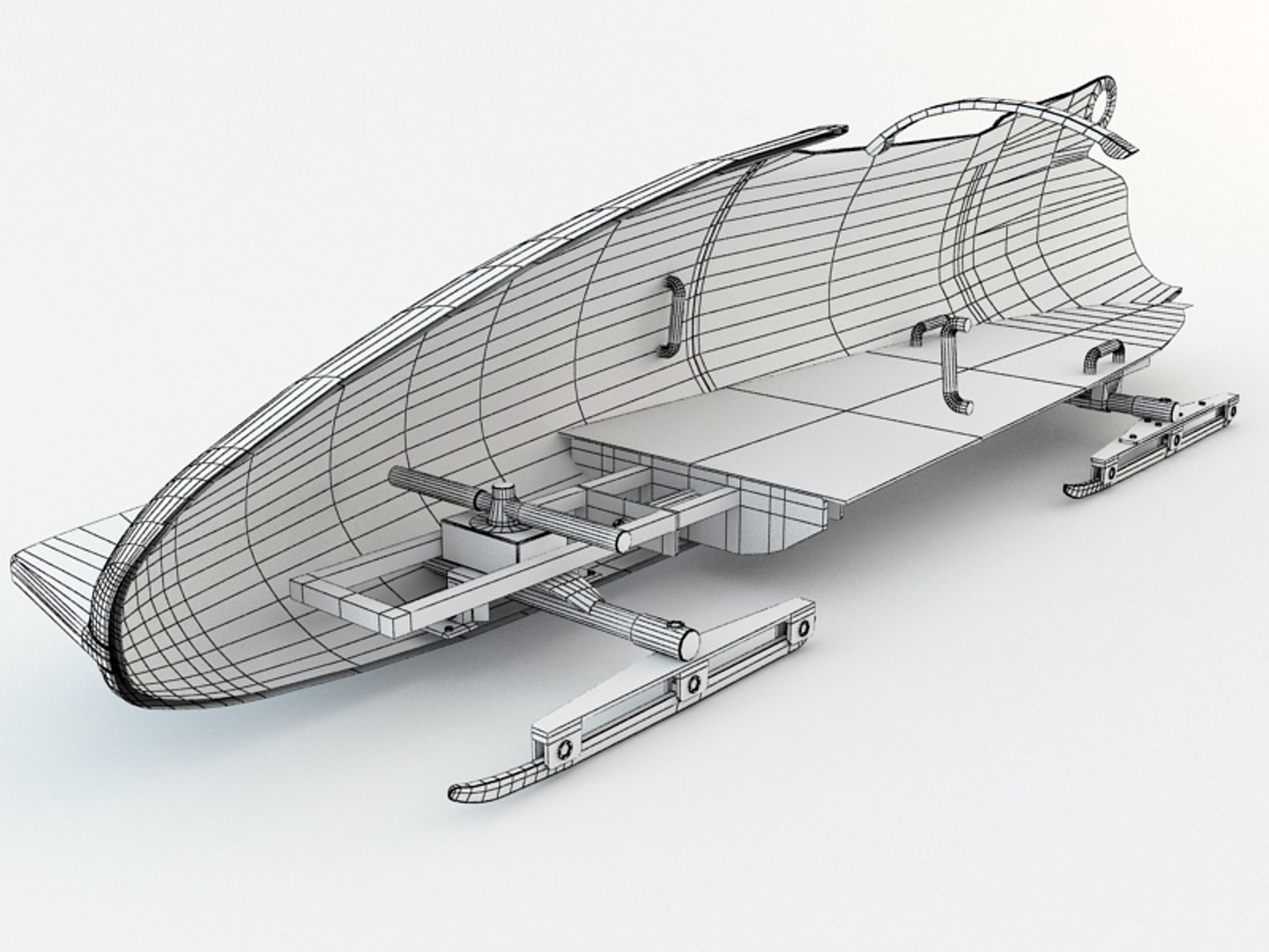 Bobsleigh Sled - Uk Obj