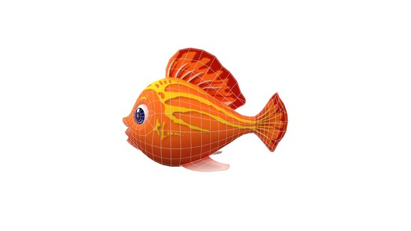 Red lyretall molly fish toon 3D - TurboSquid 1586041