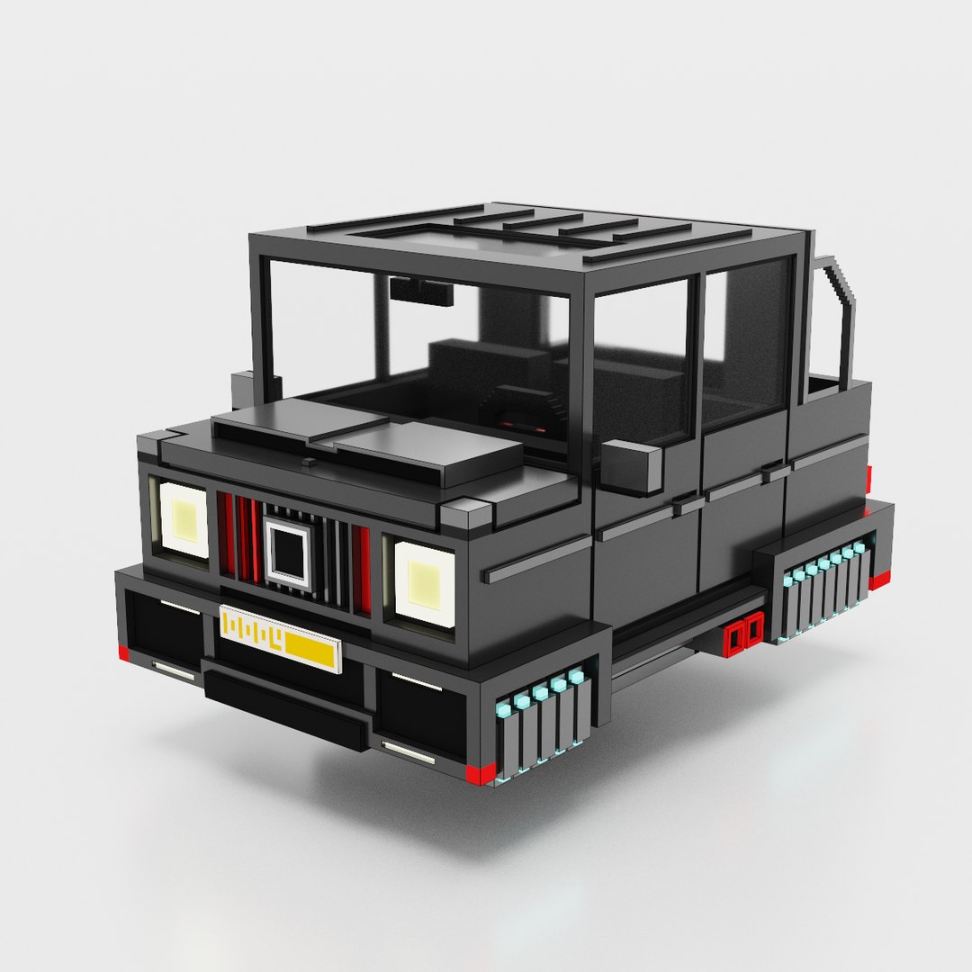 Voxel 3D Model 0004 Cute Flying Car model - TurboSquid 1989359